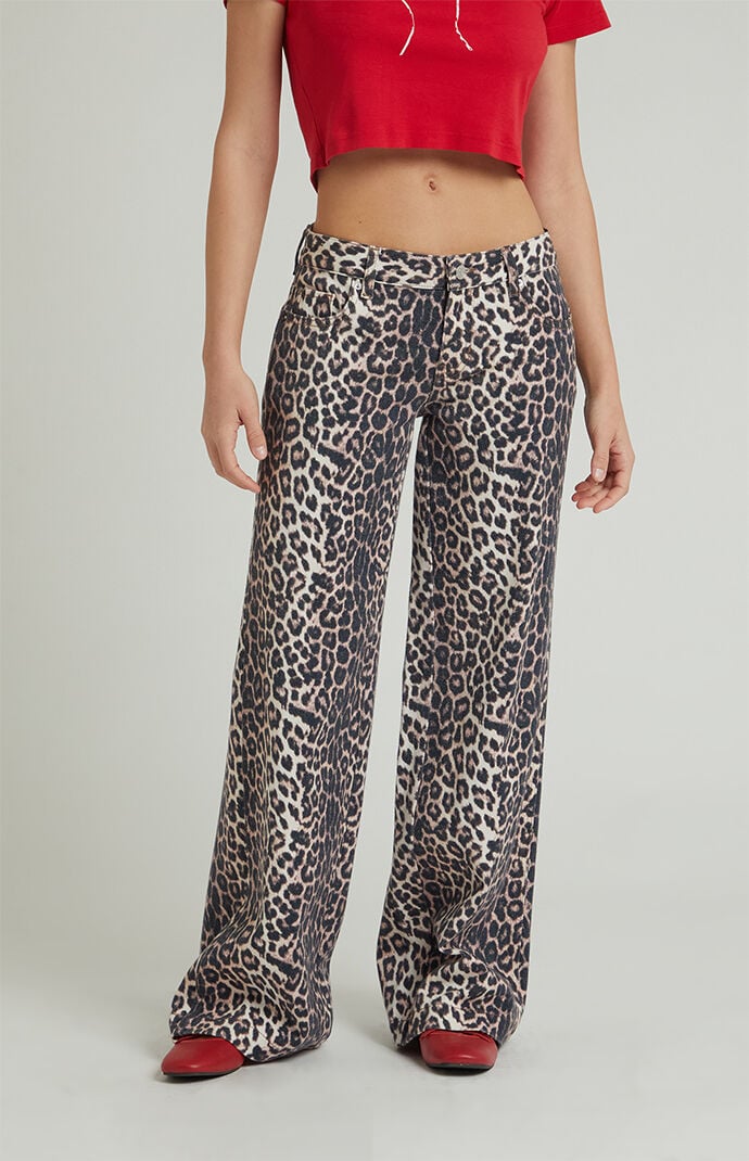 PacSun Casey Leopard Low Rise Baggy Jeans PacSun