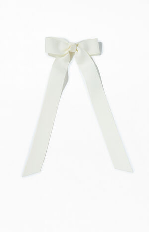 LA Hearts Cream Ribbed Single Loop Bow Barrette | PacSun