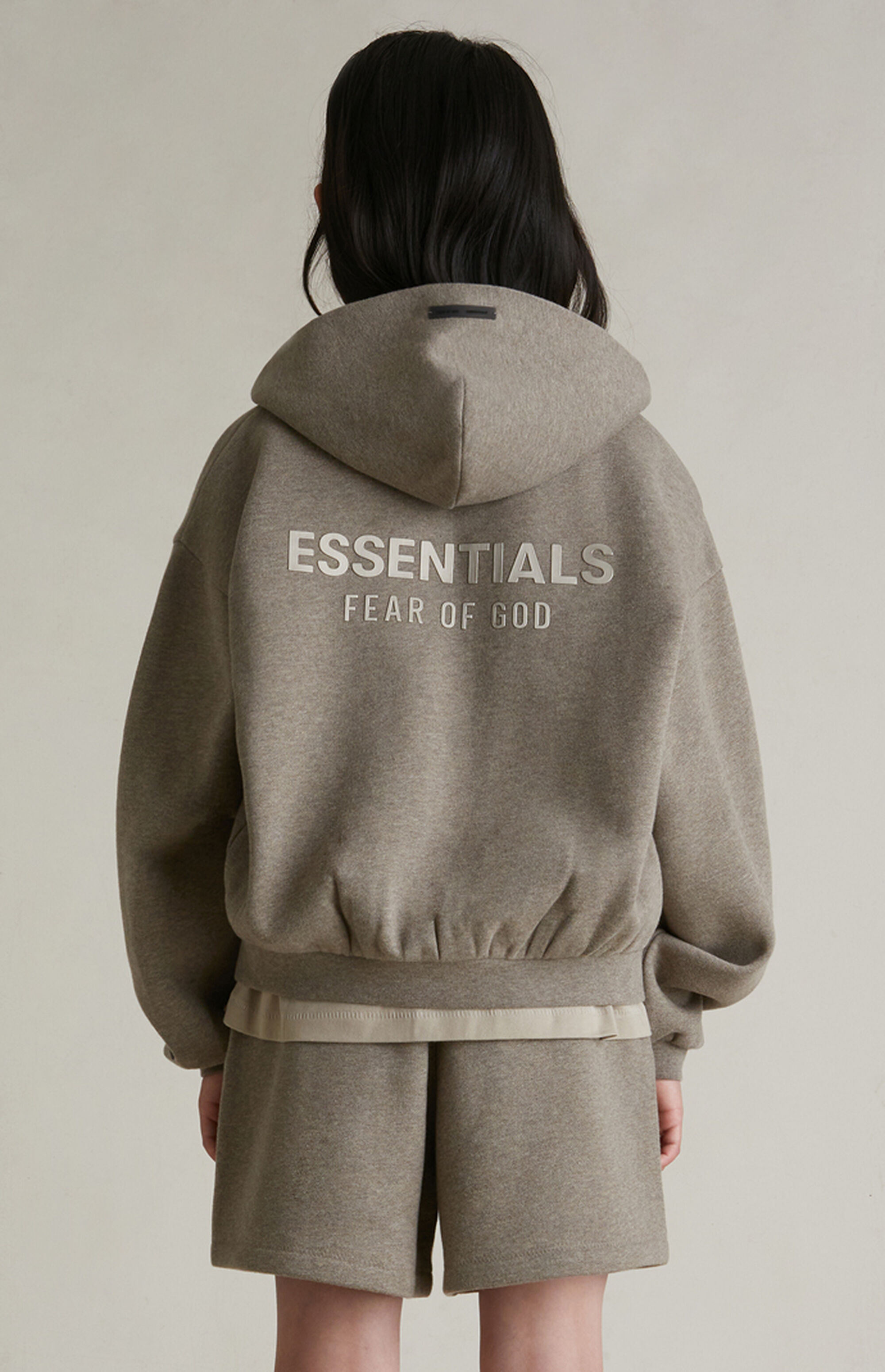 Fear of God ESSENTIALS Kids Homestead Heather Full Zip Fleece Hoodie ...