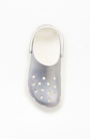 silver glitter crocs