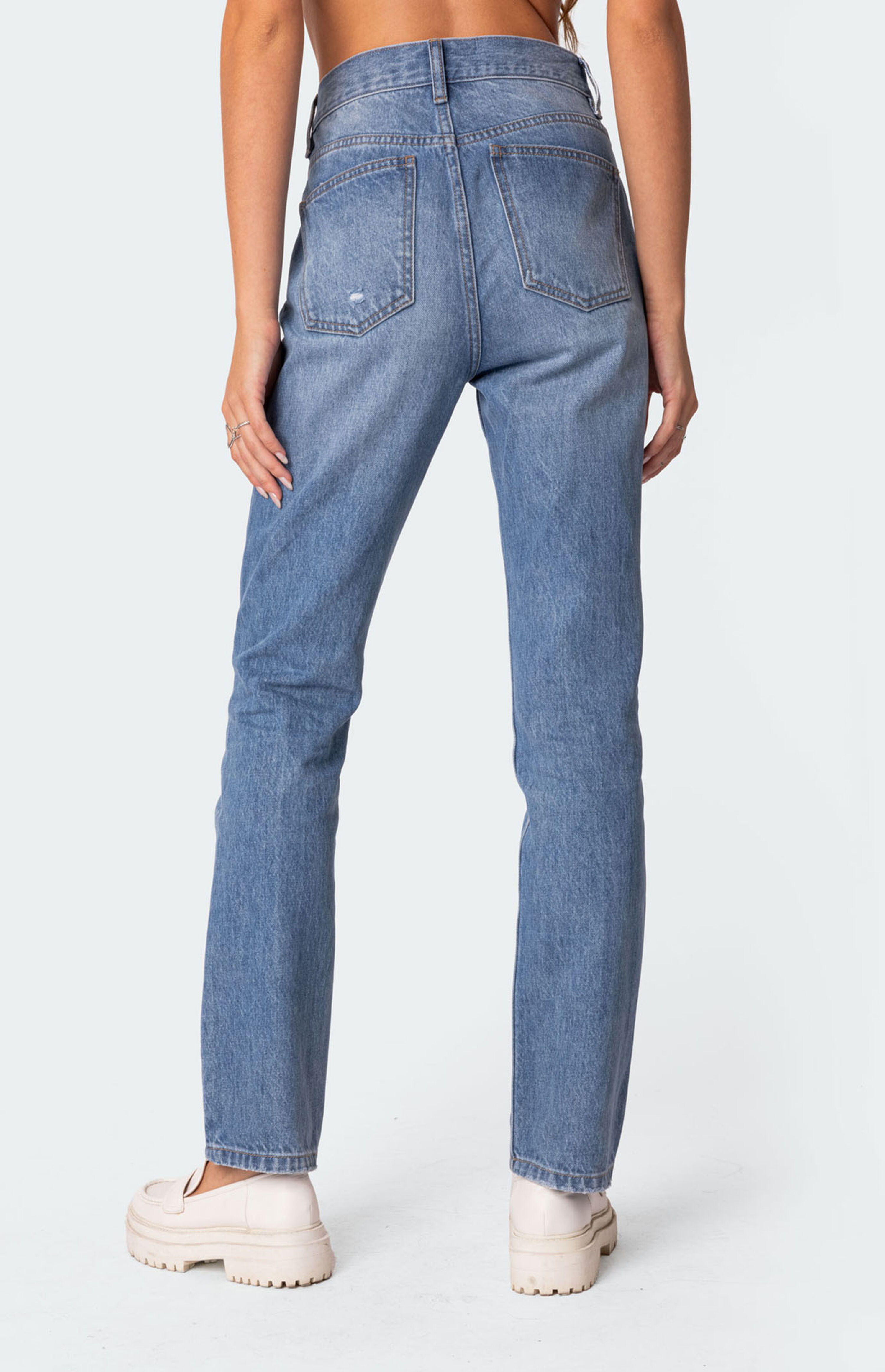 Edikted Swift High Waisted Straight Leg Jeans | PacSun