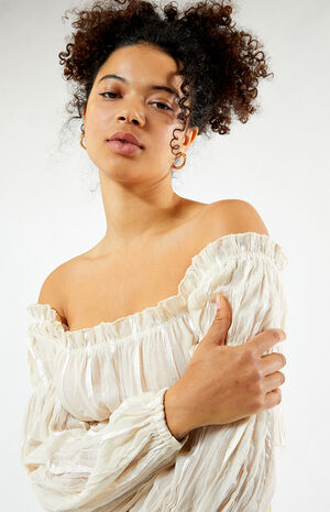 Daisy Street Sheer Off-The-Shoulder Long Sleeve Top | PacSun