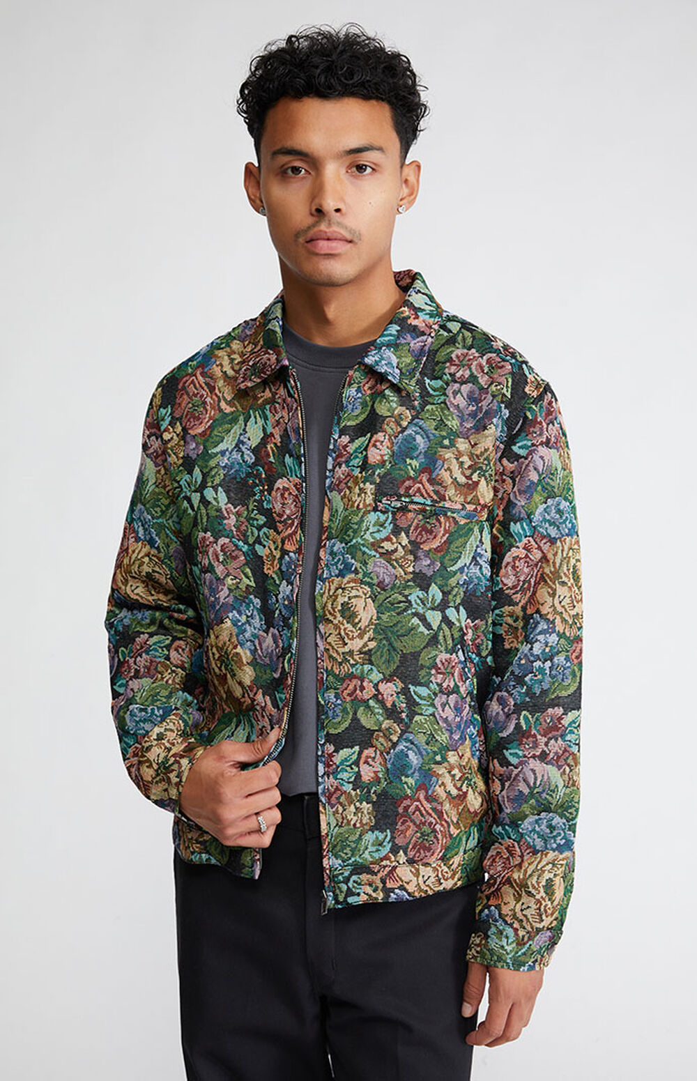 Pacsun Jacquard Floral Gas Jacket | PacSun