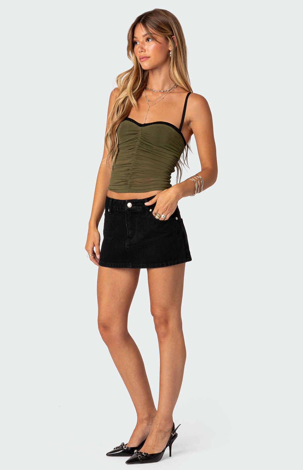 Edikted Moira Mesh Bra Top | Pacsun