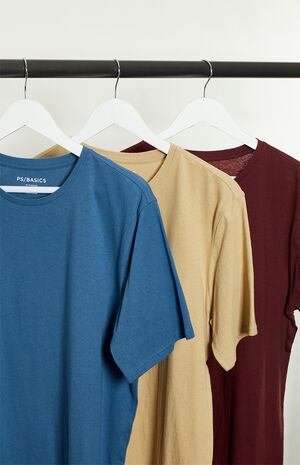PS Basics 3 Pack Scallop T-Shirts | PacSun