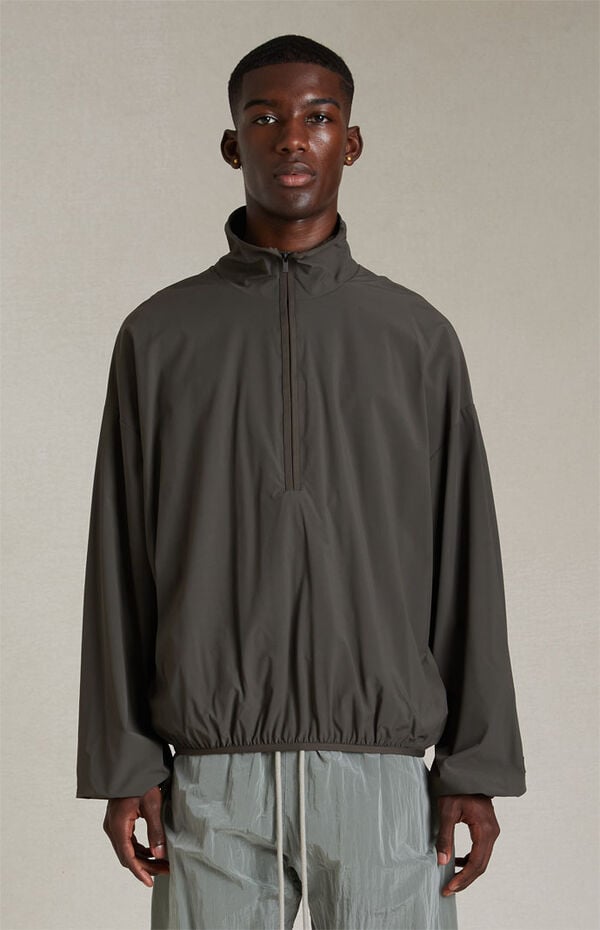 Fear of God Essentials Ink Nylon Half Zip Mock Neck Sweatshirt | Pacsun