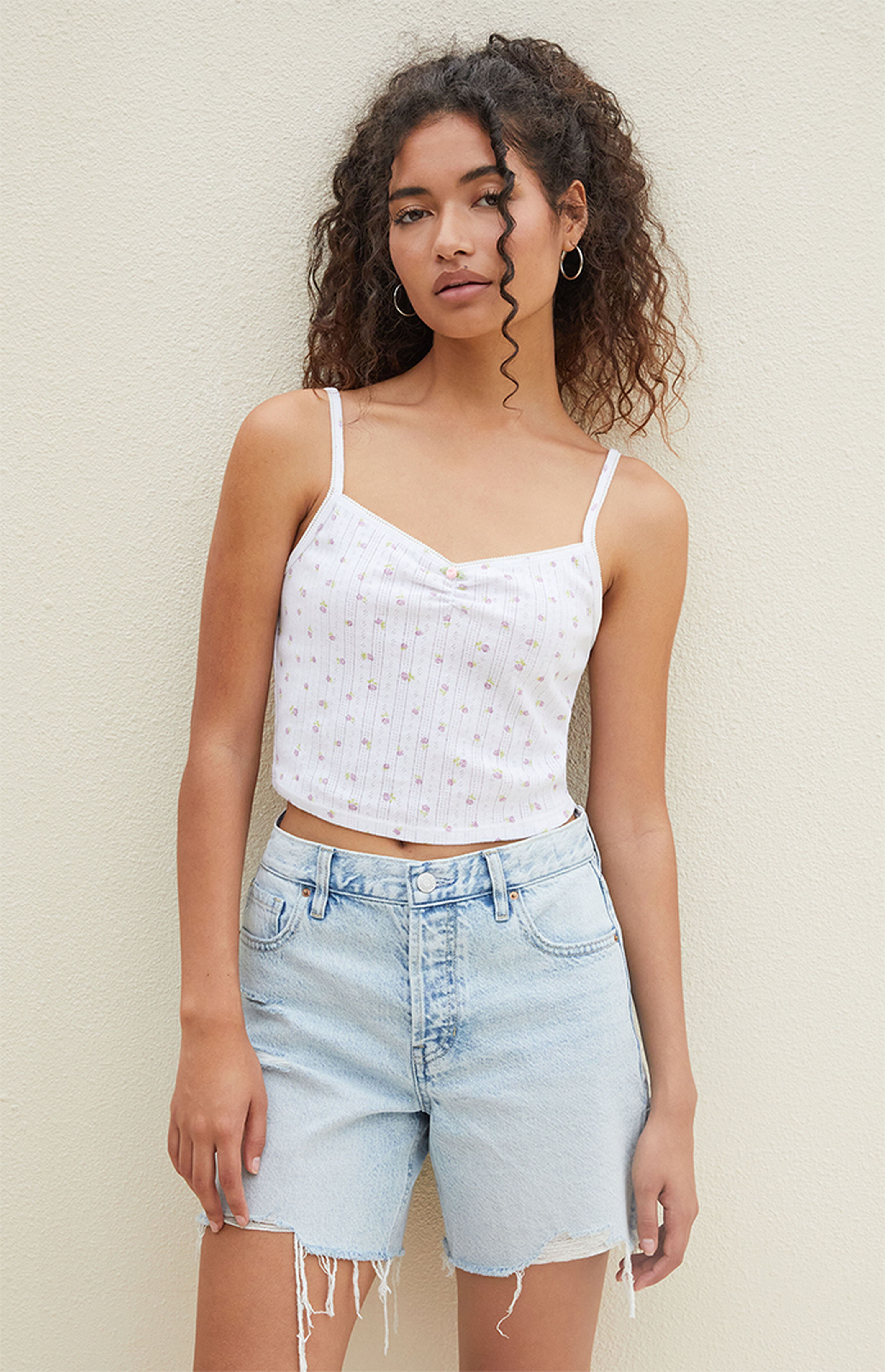 Pacsun Light Indigo Ripped High Waisted Relaxed Jorts | PacSun