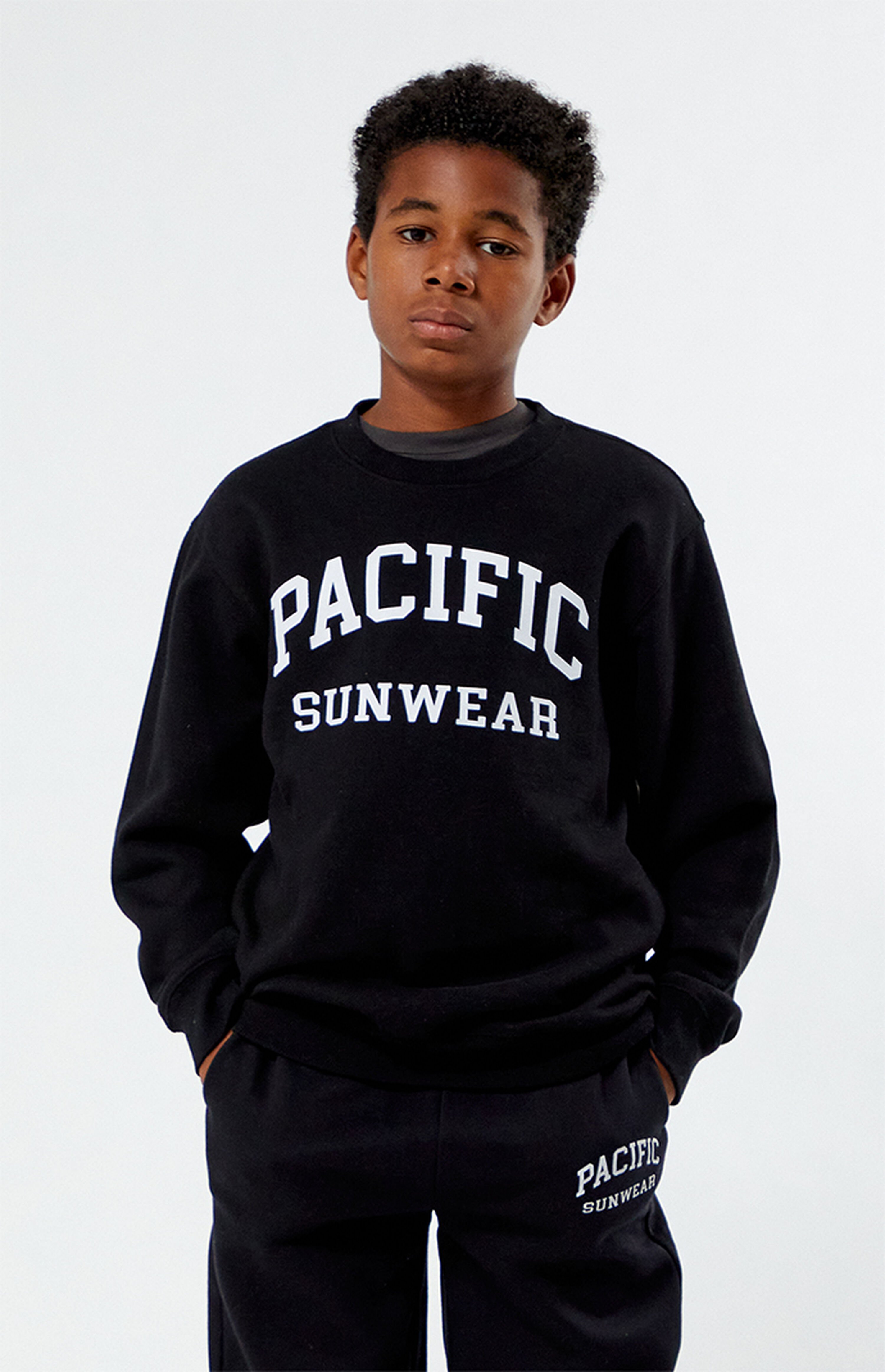 Pacsun Kids Black Pacific Sunwear Crew Neck Sweatshirt | PacSun