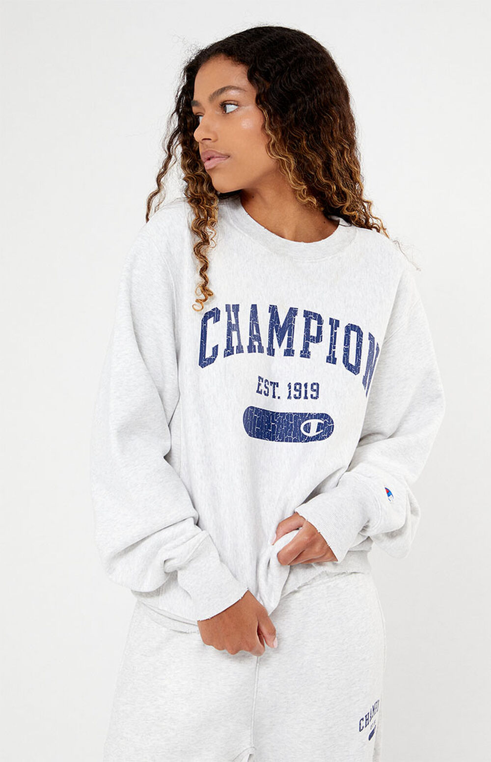 Champion Reverse Weave Oversized Crew Neck Sweatshirt | Pacsun
