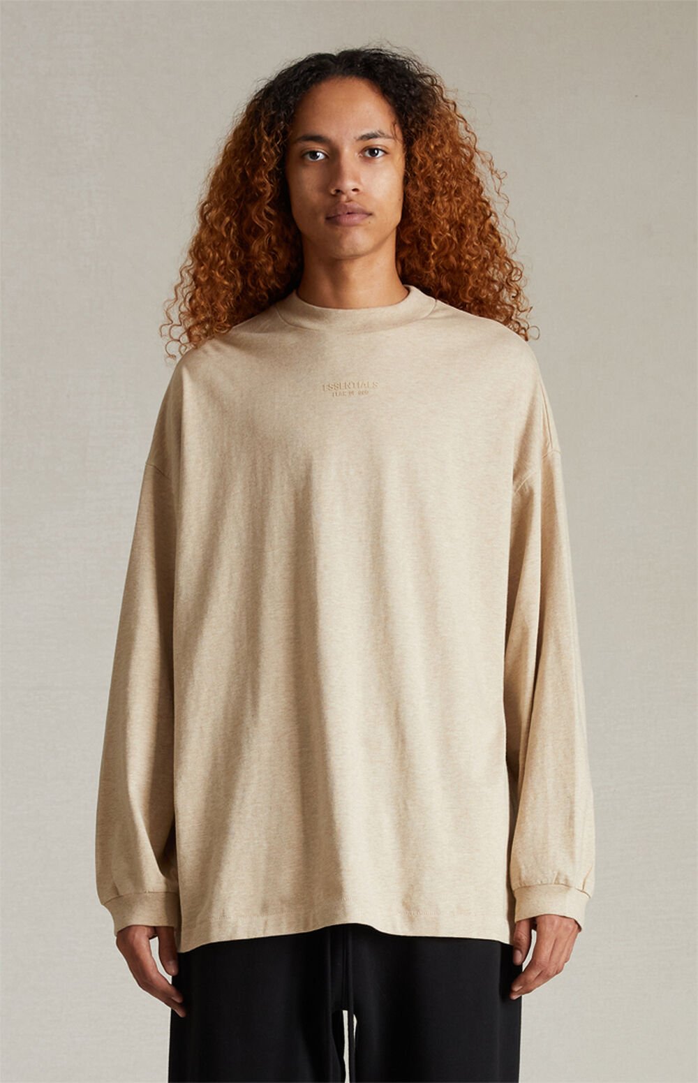Fear of God ESSENTIALS Gold Heather Long Sleeve T-Shirt | PacSun