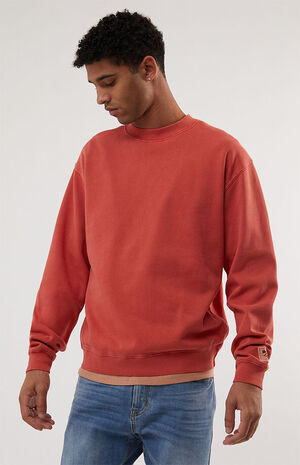 Pacsun Red Vintage Wash Crew Neck Sweatshirt | PacSun