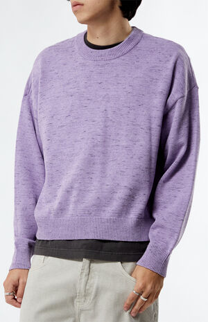 Pacsun Purple Cropped Crew Sweater | PacSun
