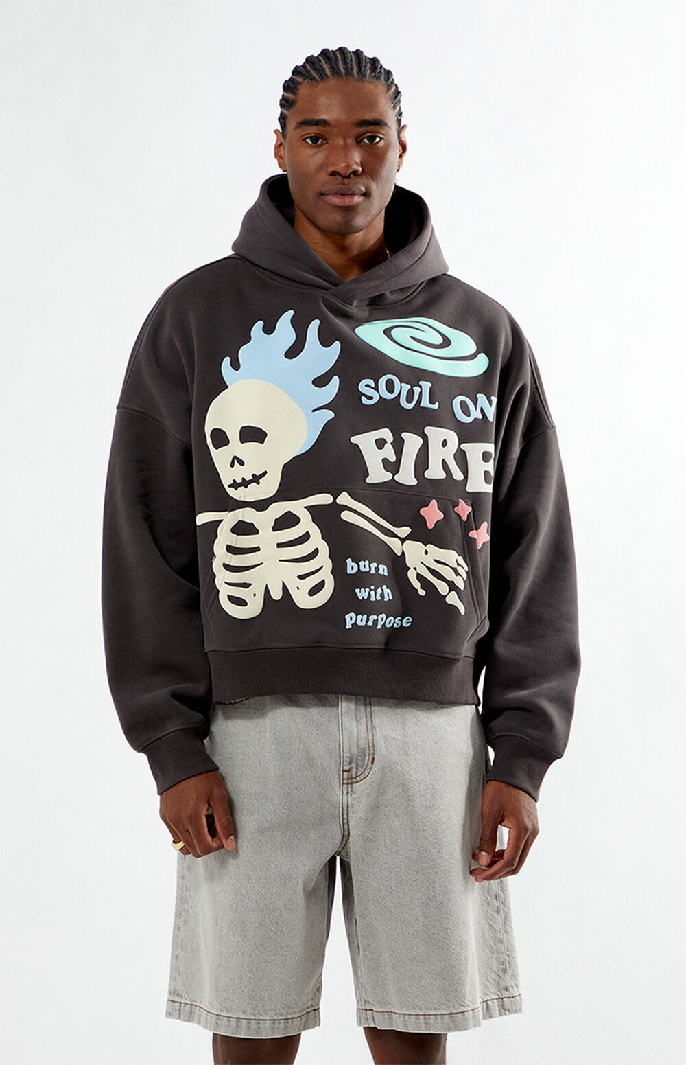 Pacsun Soul On Fire Cropped Hoodie | Pacsun