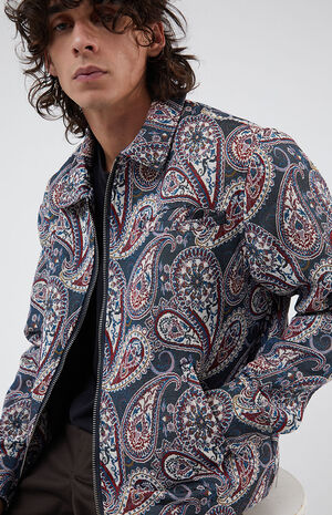 Pacsun Navy Tapestry Gas Jacket | PacSun