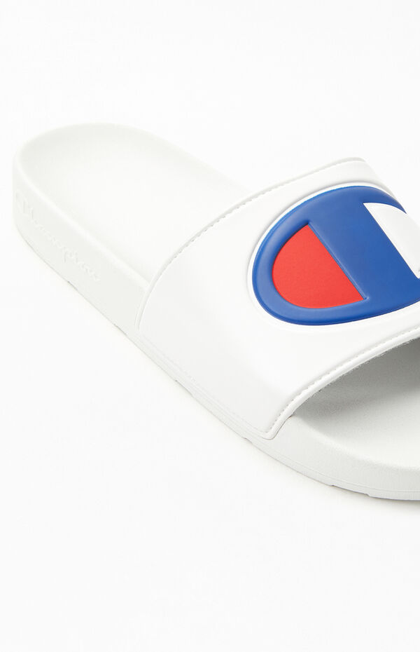 Champion White IPO Slide Sandals | Pacsun