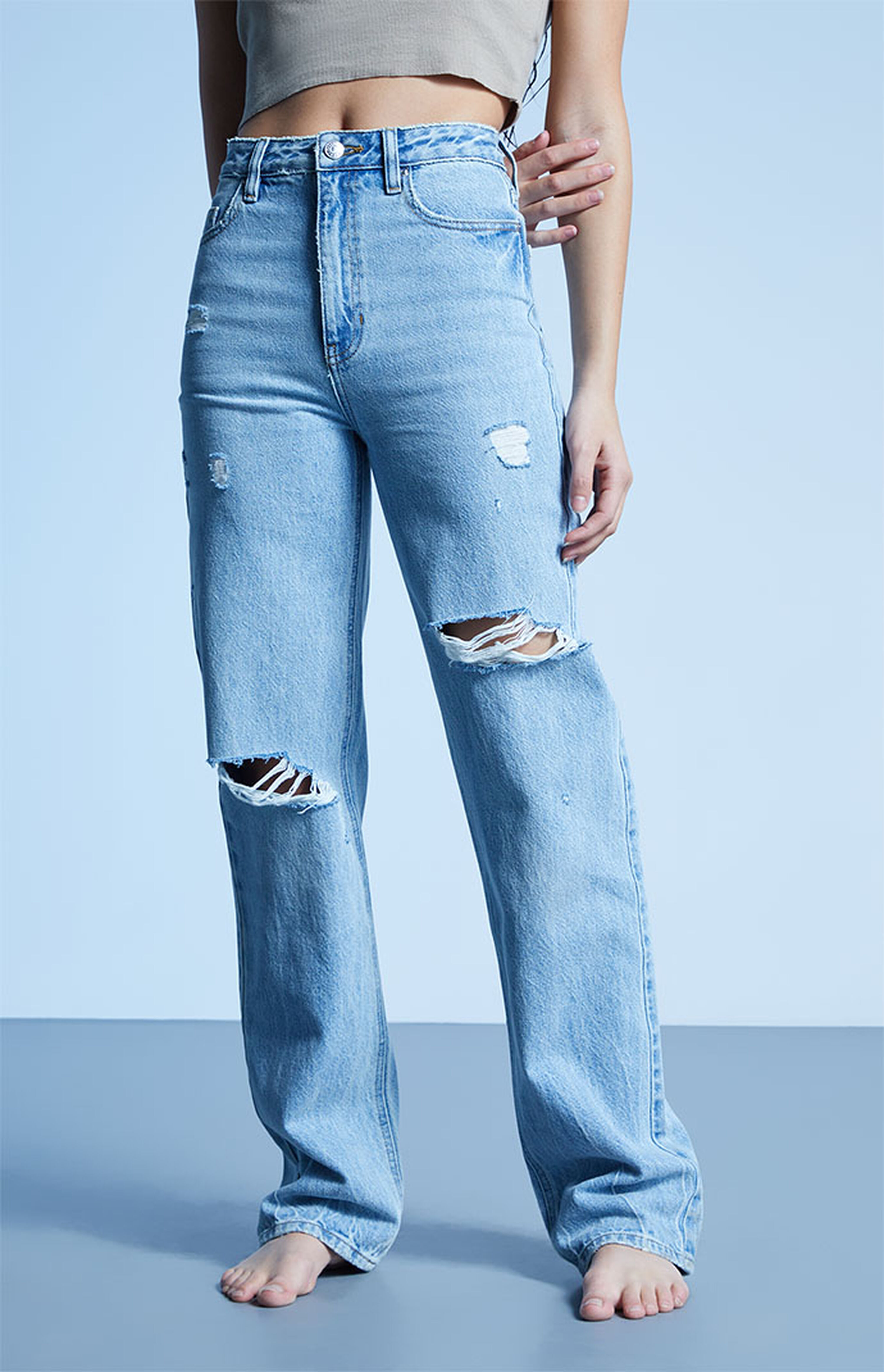 Pacsun Eco Light Blue Ripped '90s Boyfriend Jeans | Pacsun