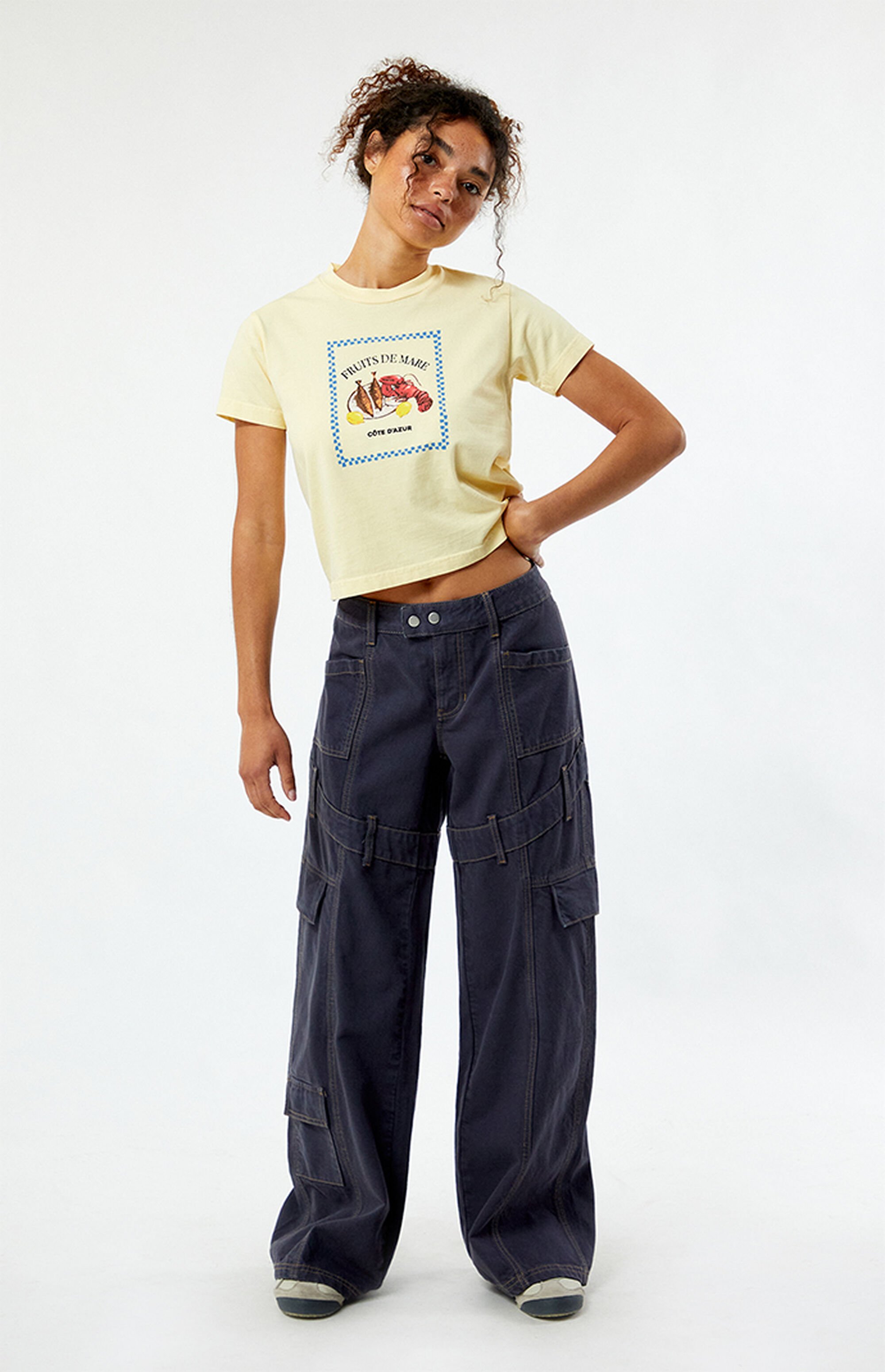 Pacsun Navy Low Rise Baggy Cargo Pants | PacSun