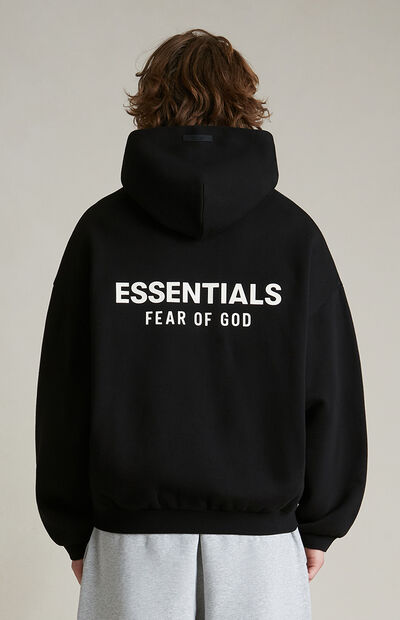 Fear of God ESSENTIALS Black Fleece Hoodie | PacSun