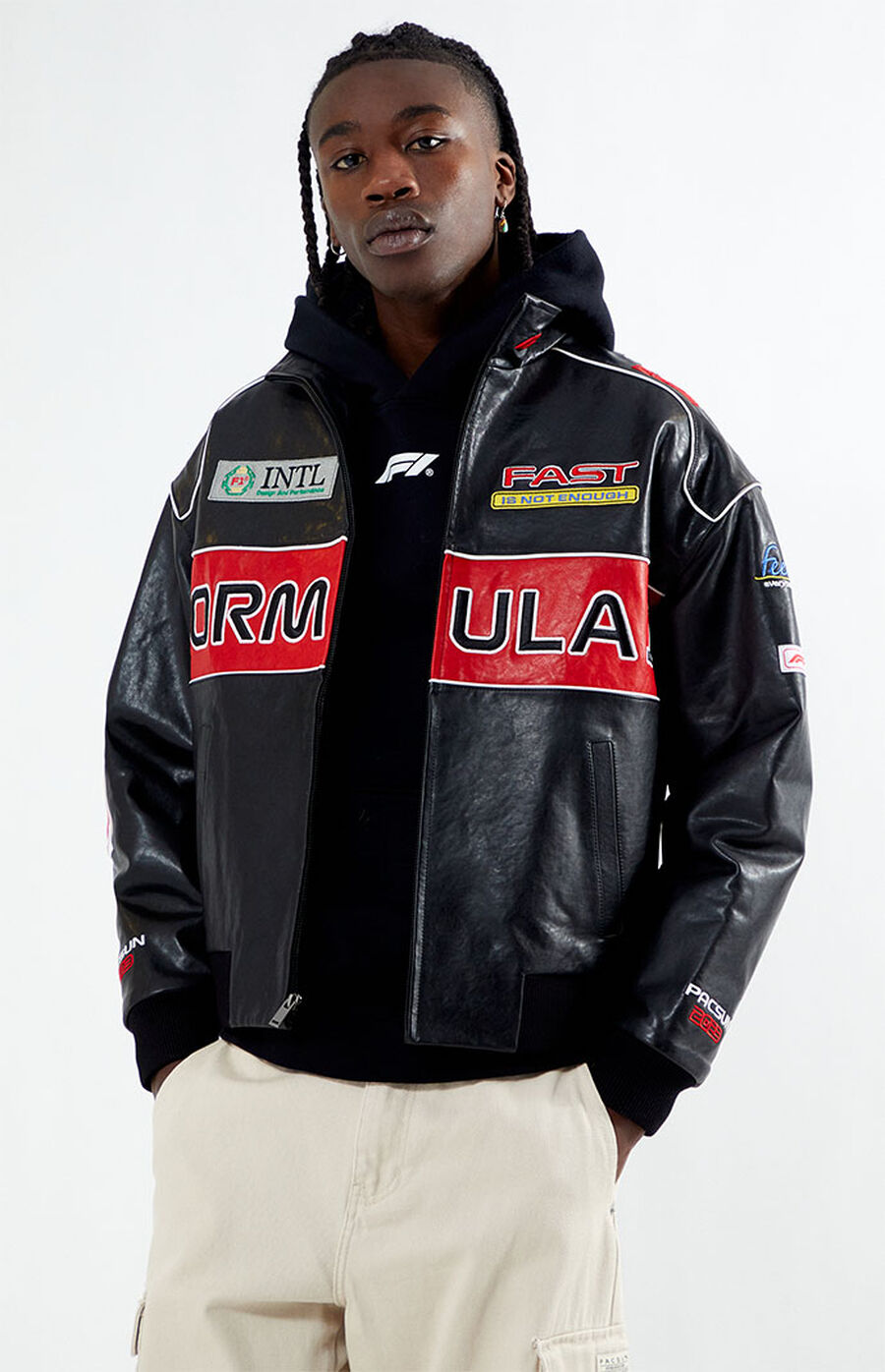 Formula 1 x PacSun Leather Pole Position Jacket | PacSun
