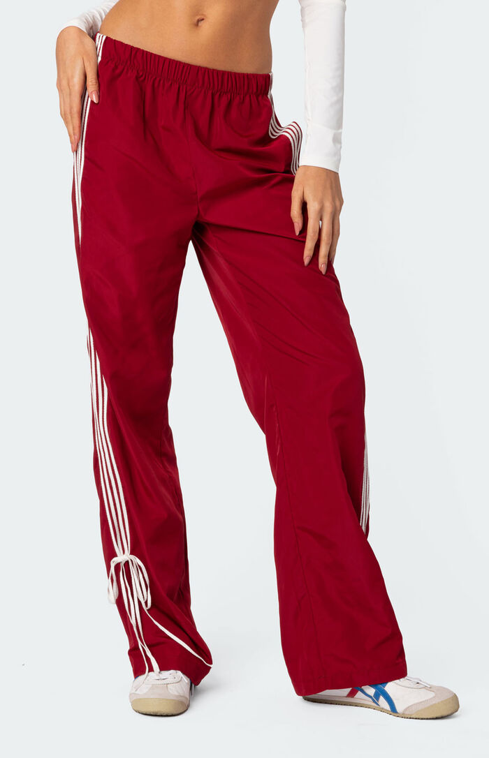Edikted Remy Bow Ribbon Track Pants | PacSun