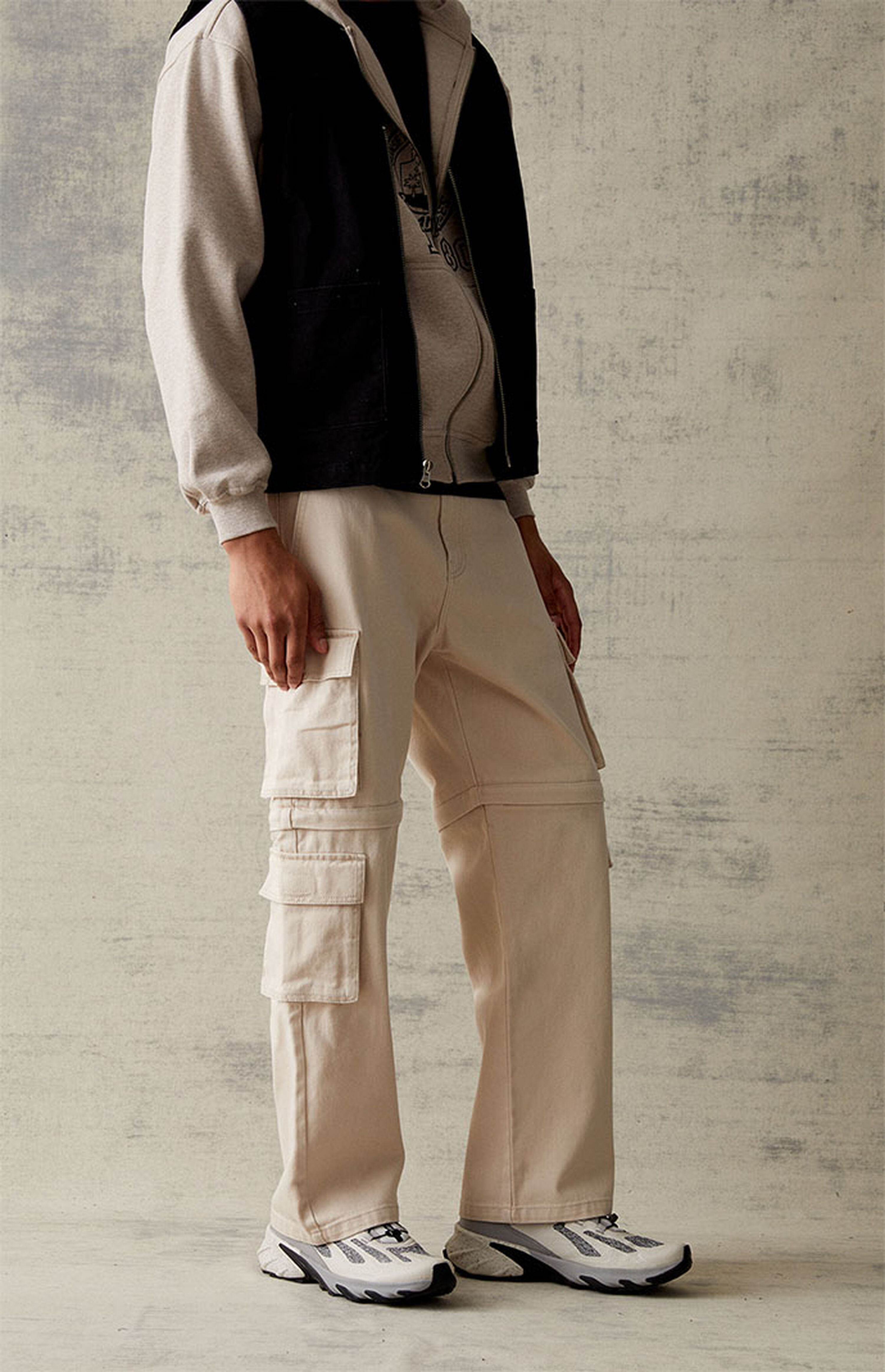 PacSun Khaki Baggy Zip Off Carpenter Pants | PacSun