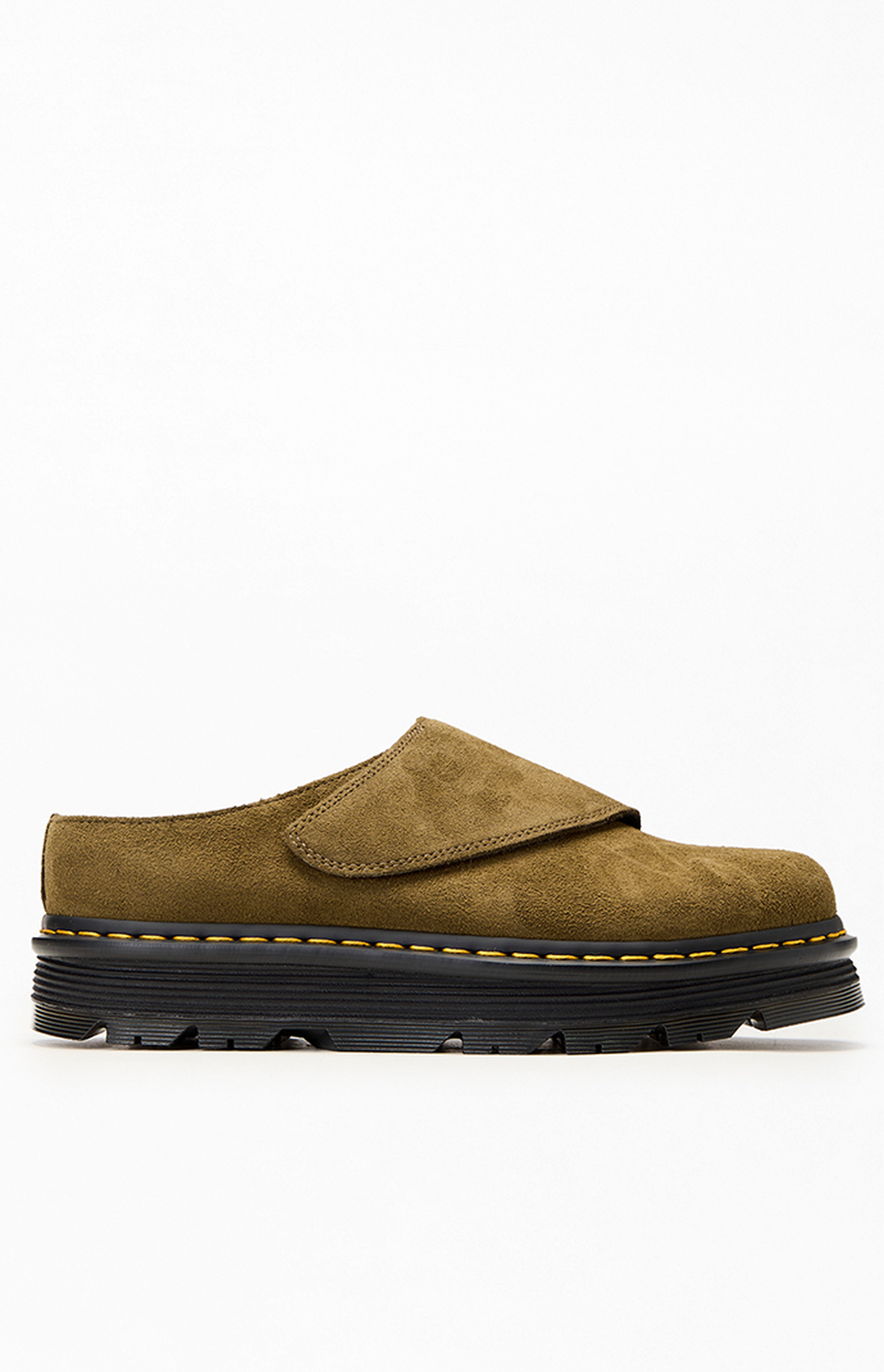 Dr Martens Olive Zebzag Suede Anywair Platform Mules | Pacsun