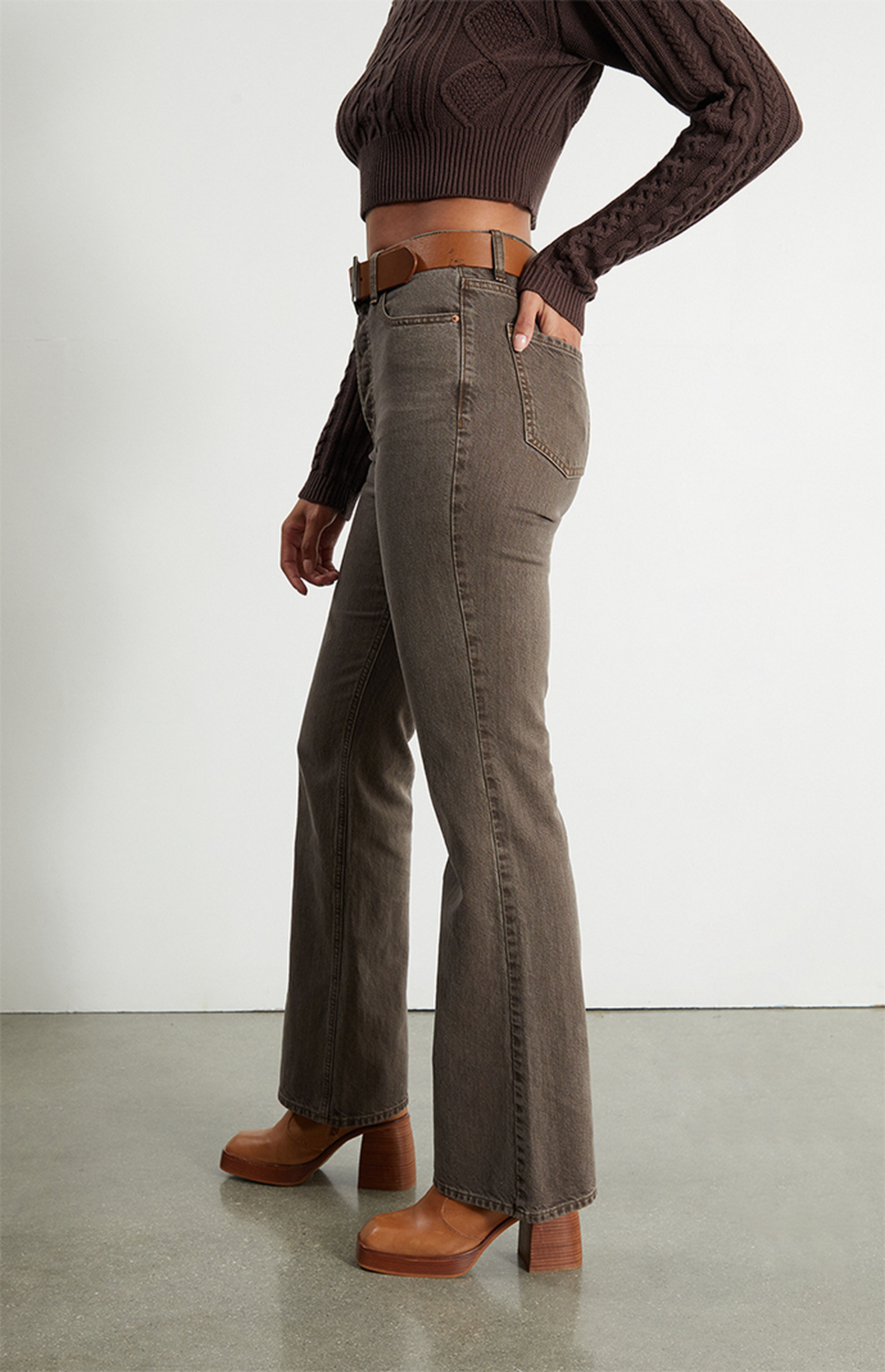 Pacsun Brown High Waisted Bootcut Jeans | PacSun