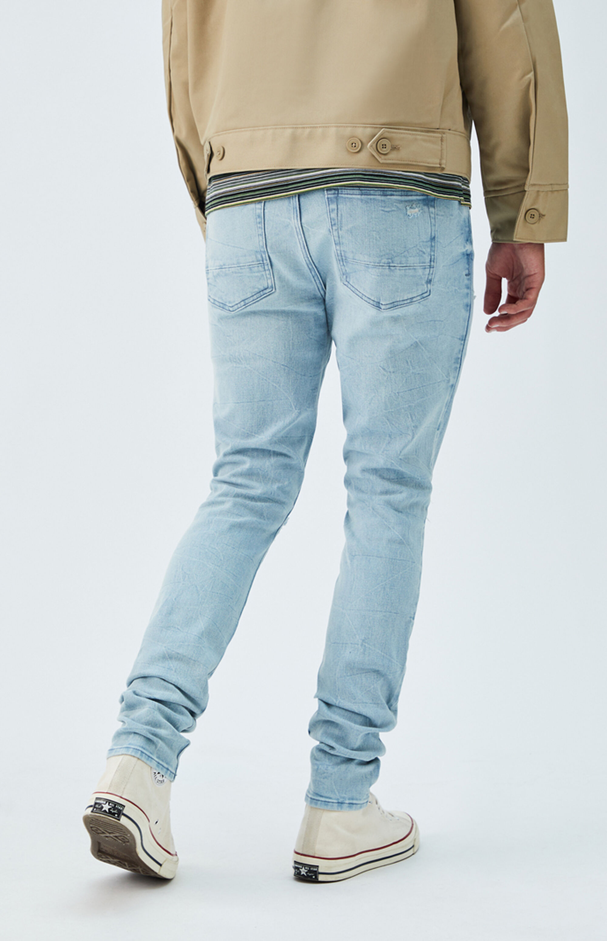 Pacsun Light Ripped Stacked Skinny Jeans | Pacsun
