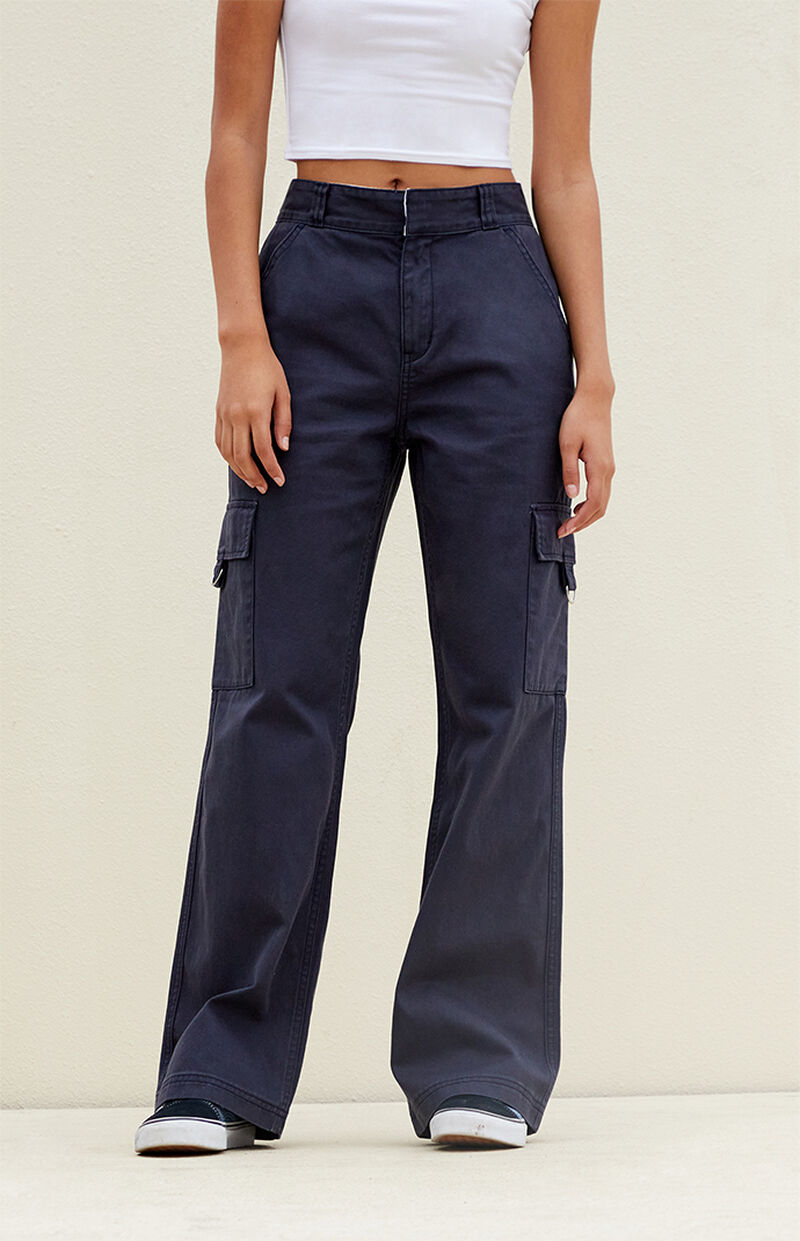 Pacsun Navy Fold-Over Waist Utility Cargo Pants | PacSun