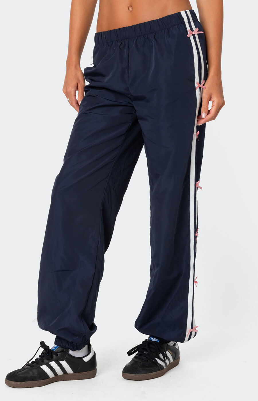 Edikted Bow Stripe Nylon Track Pants | Pacsun