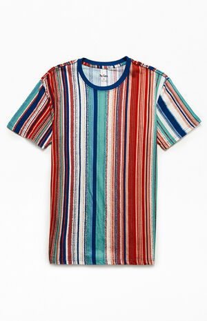 PacCares Blue Vertical Stripe T-Shirt | PacSun