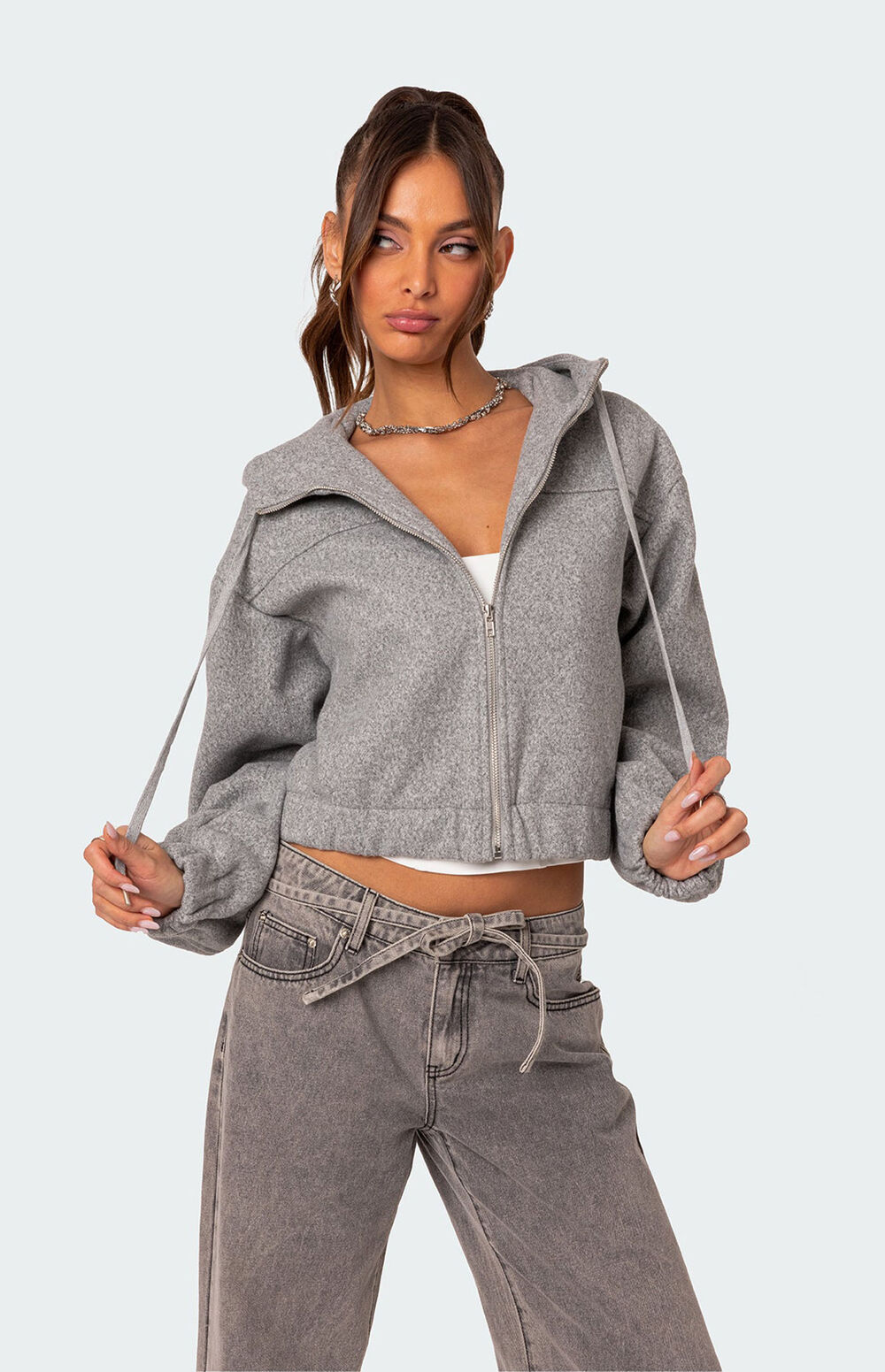 Edikted Hooded Texture Bomber Jacket | PacSun