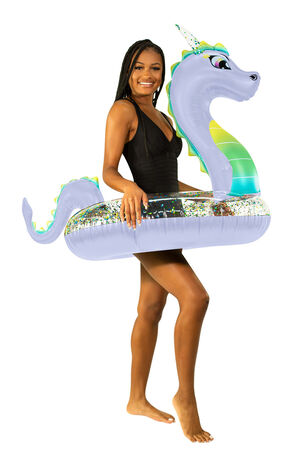 PoolCandy Inflatable Glitter 40" Sea Dragon Pool Tube | PacSun