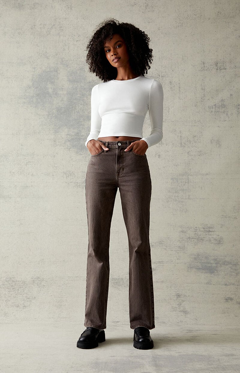Pacsun Brown Stretch High Waisted Bootcut Jeans | PacSun
