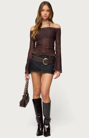 Edikted Built in Bra Off Shoulder Lace Top | PacSun