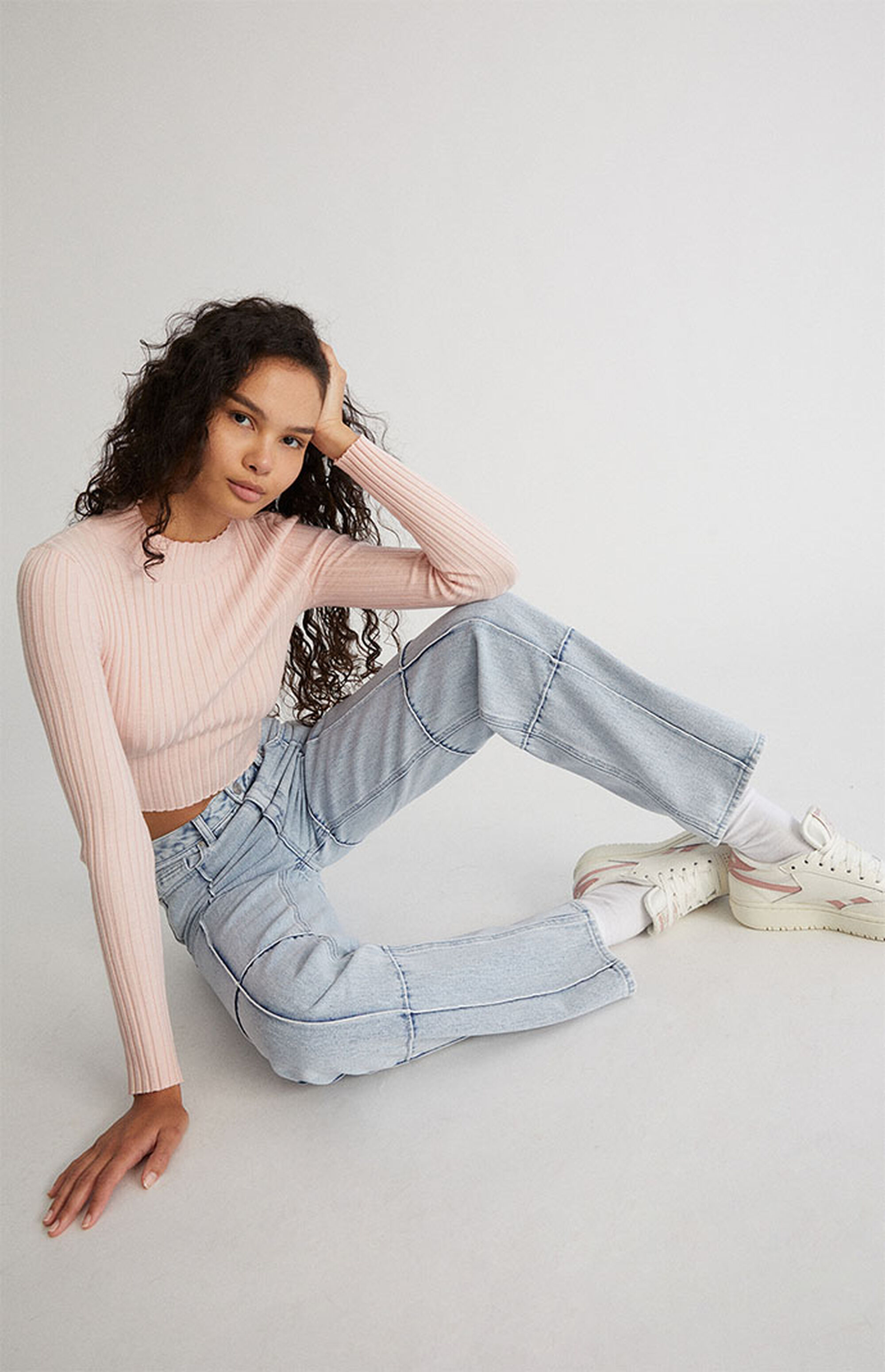 Pacsun Light Blue Paneled Boyfriend Jeans | Pacsun