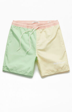 PacSun Mint Colorblock 6.5" Swim Trunks | PacSun