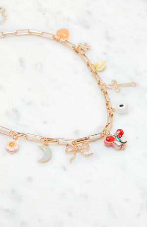 LA Hearts Bow Charm Necklace | Pacsun