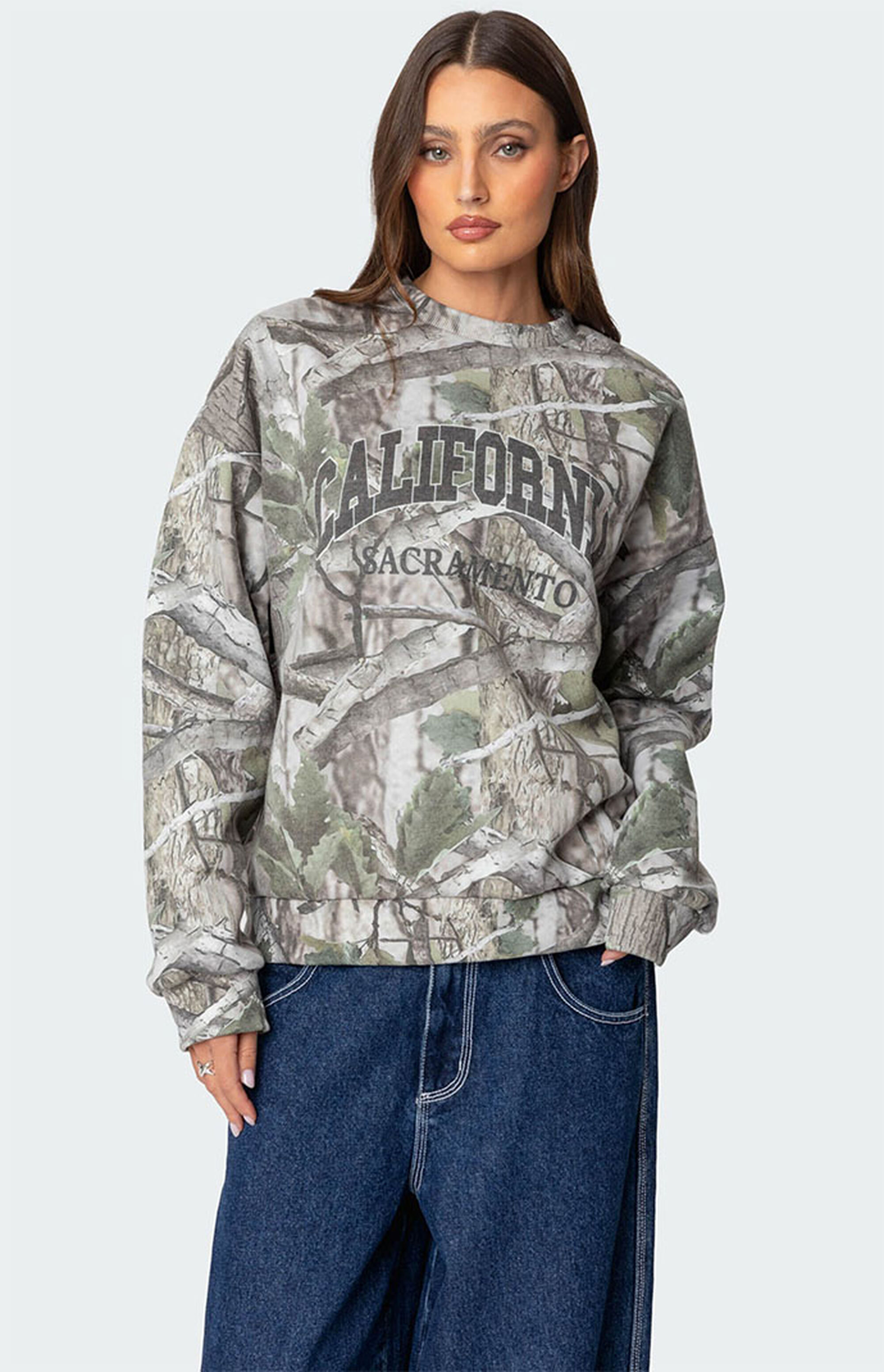 Edikted Cali Baby Camo Sweatshirt | PacSun