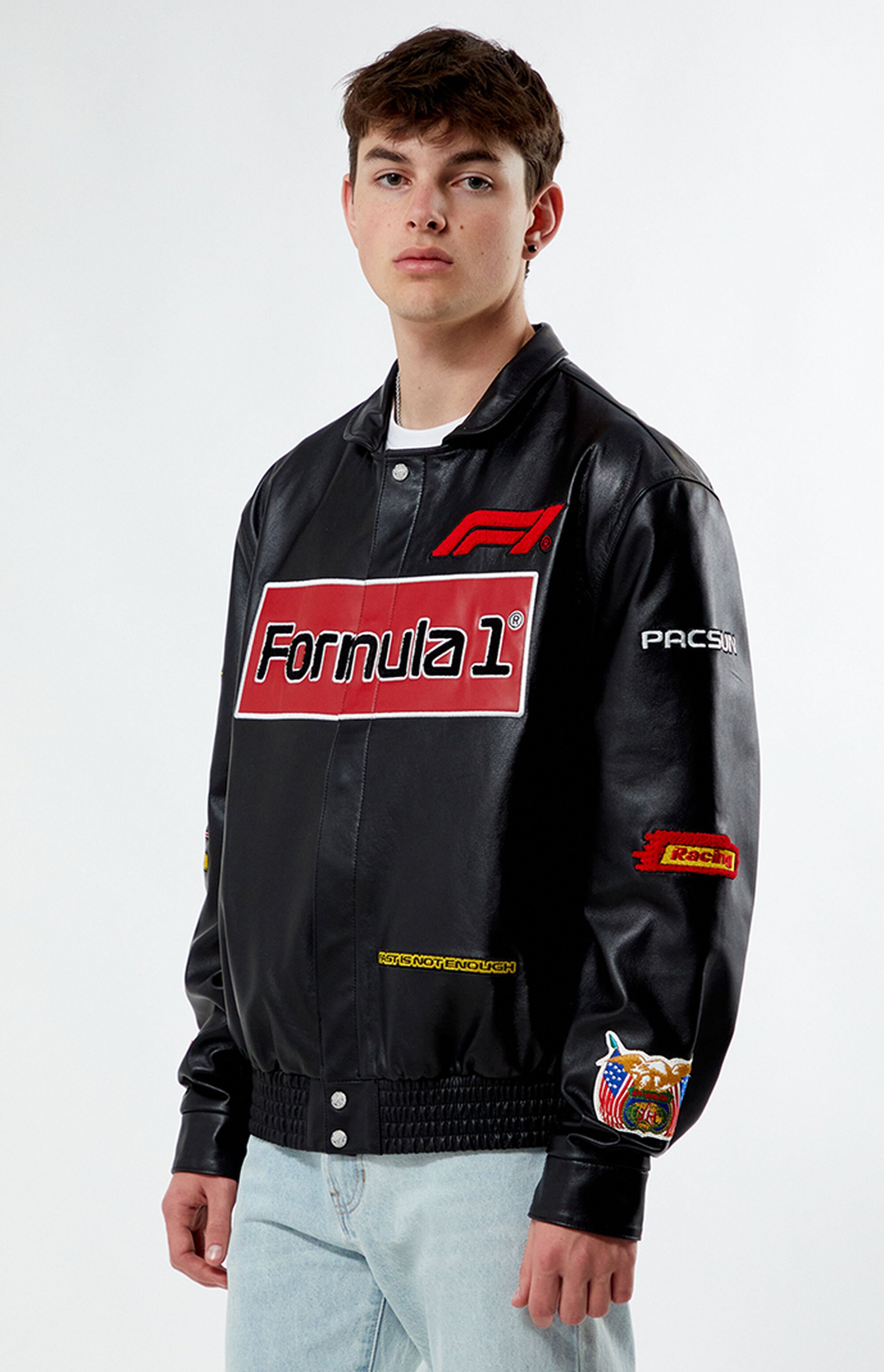 Jeff Hamilton x Formula 1 x PacSun Full Leather Racing Jacket | PacSun