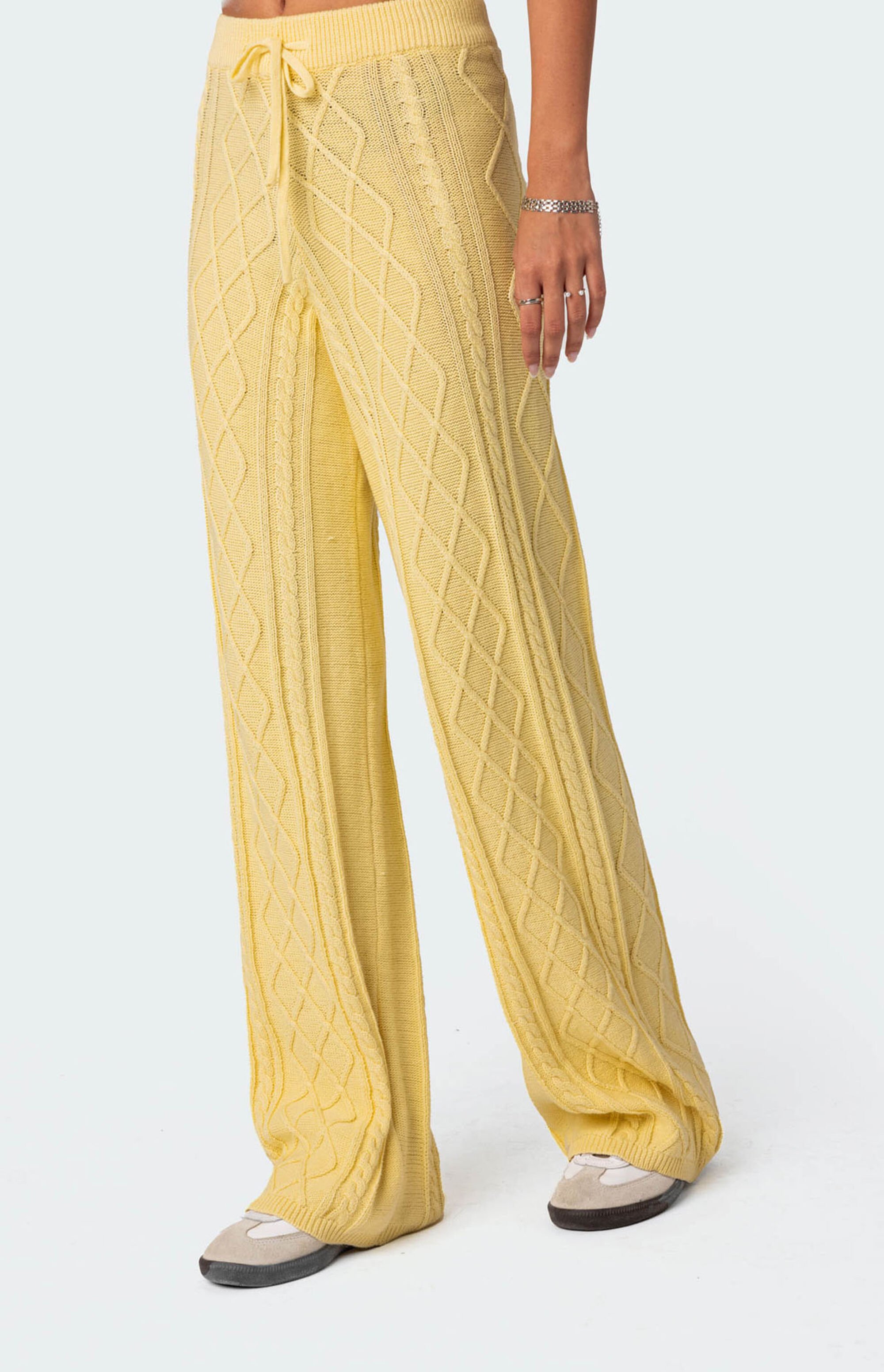 Edikted Kasey Cable Knit Pants | PacSun