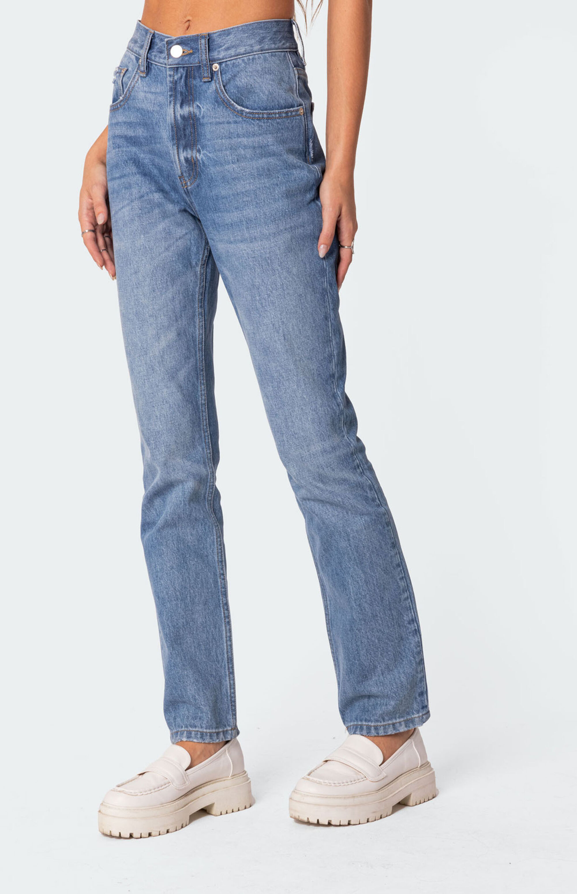 Edikted Swift High Waisted Straight Leg Jeans | Pacsun