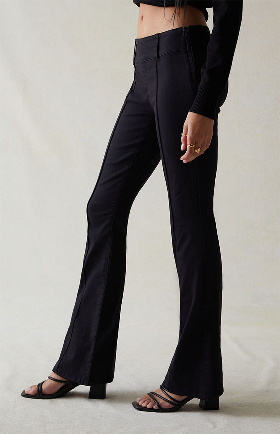 Pacsun Stretch Black Low Rise Flare Pants | PacSun