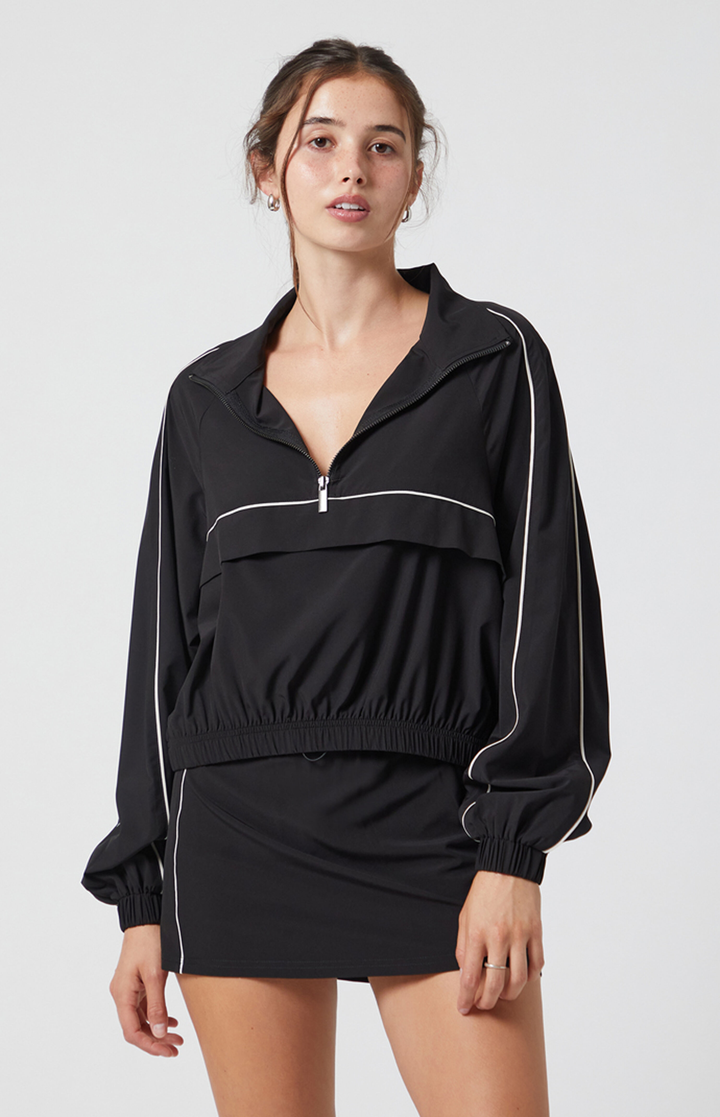 PAC 1980 Active Cropped Half Zip Windbreaker Track Jacket | Pacsun