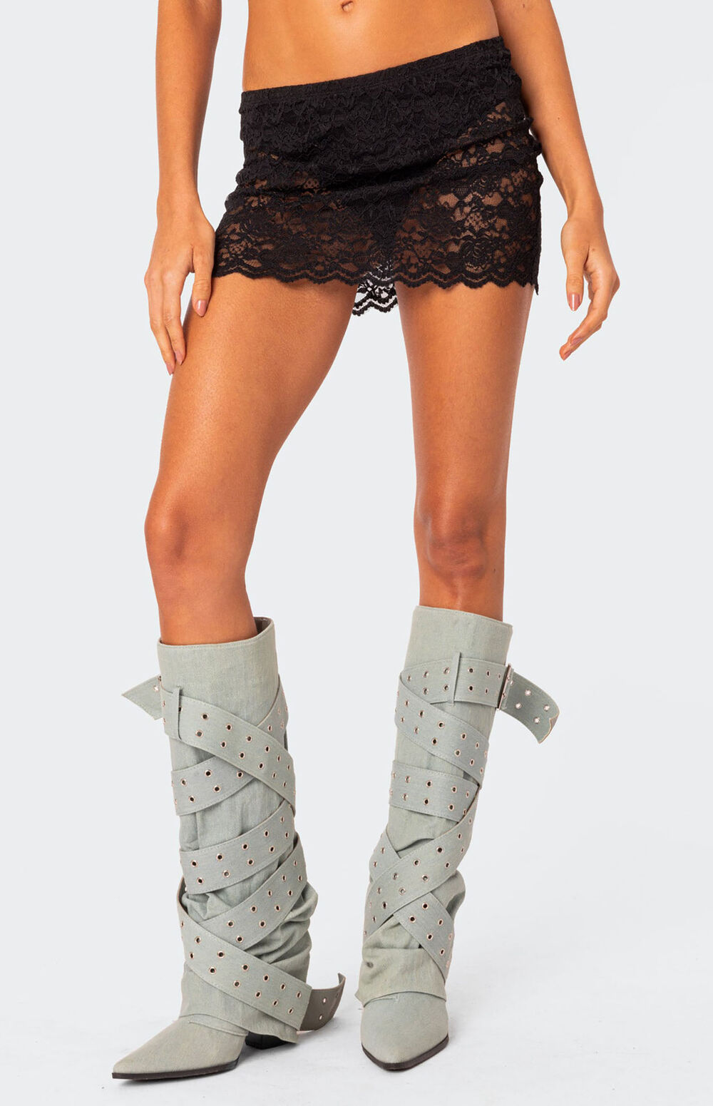Edikted Kaylie Sheer Lace Mini Skirt | Pacsun