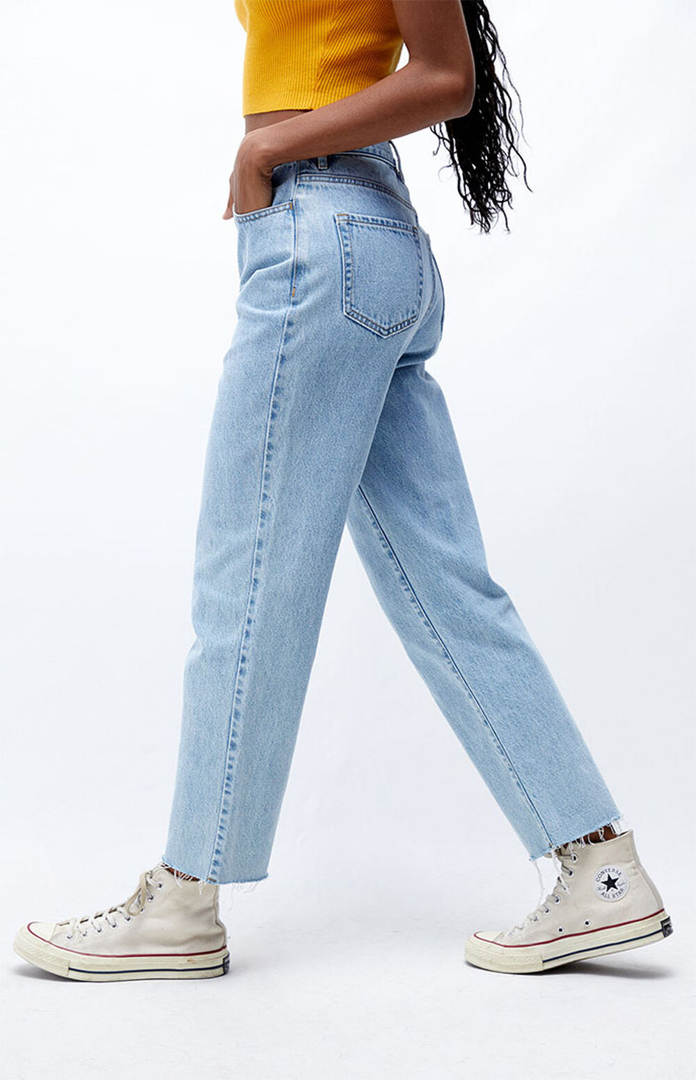 Pacsun Eco Light Blue High Waisted Straight Leg Jeans | PacSun