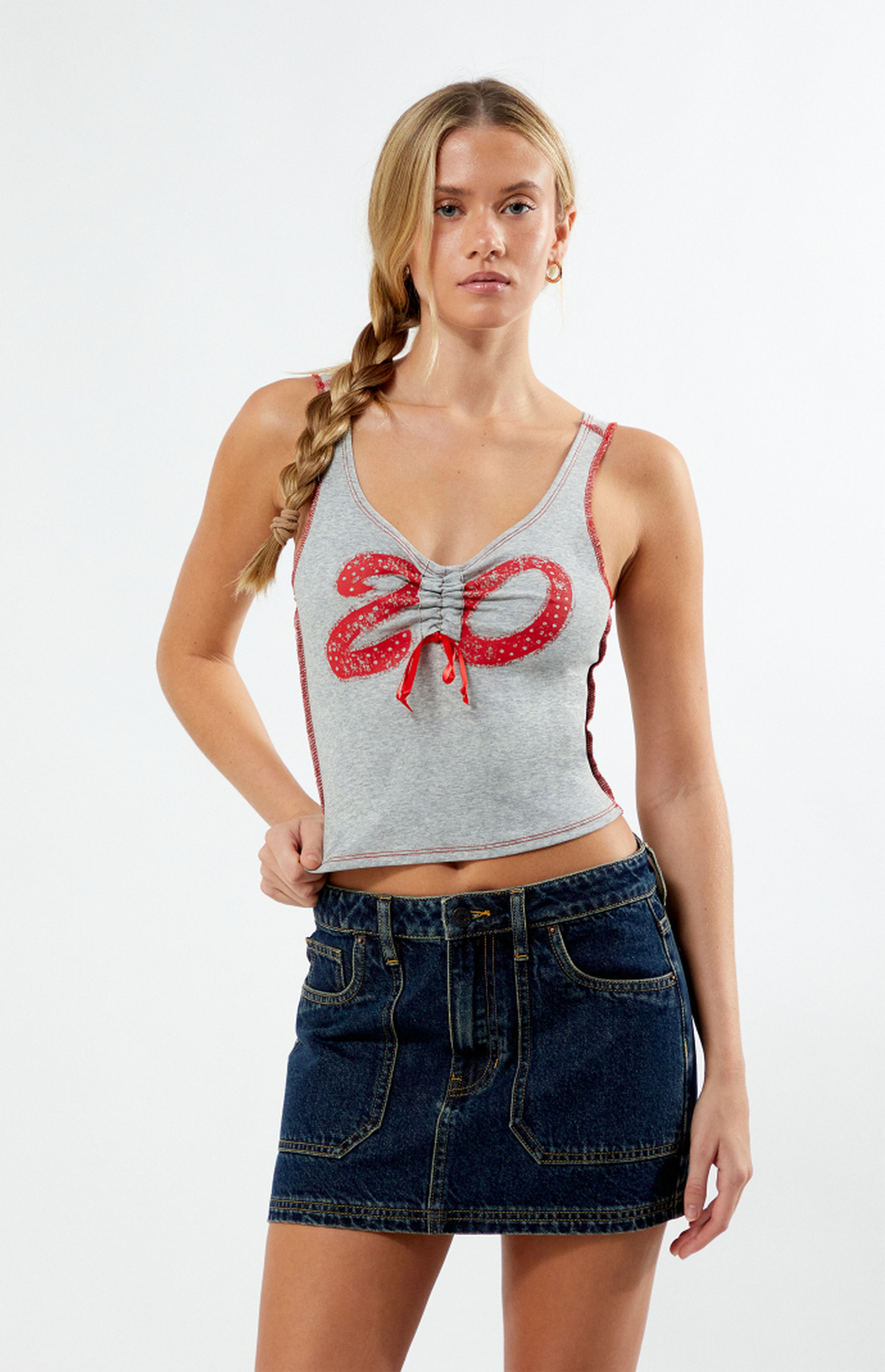 PS / LA Scrunch Bow Tank Top | PacSun