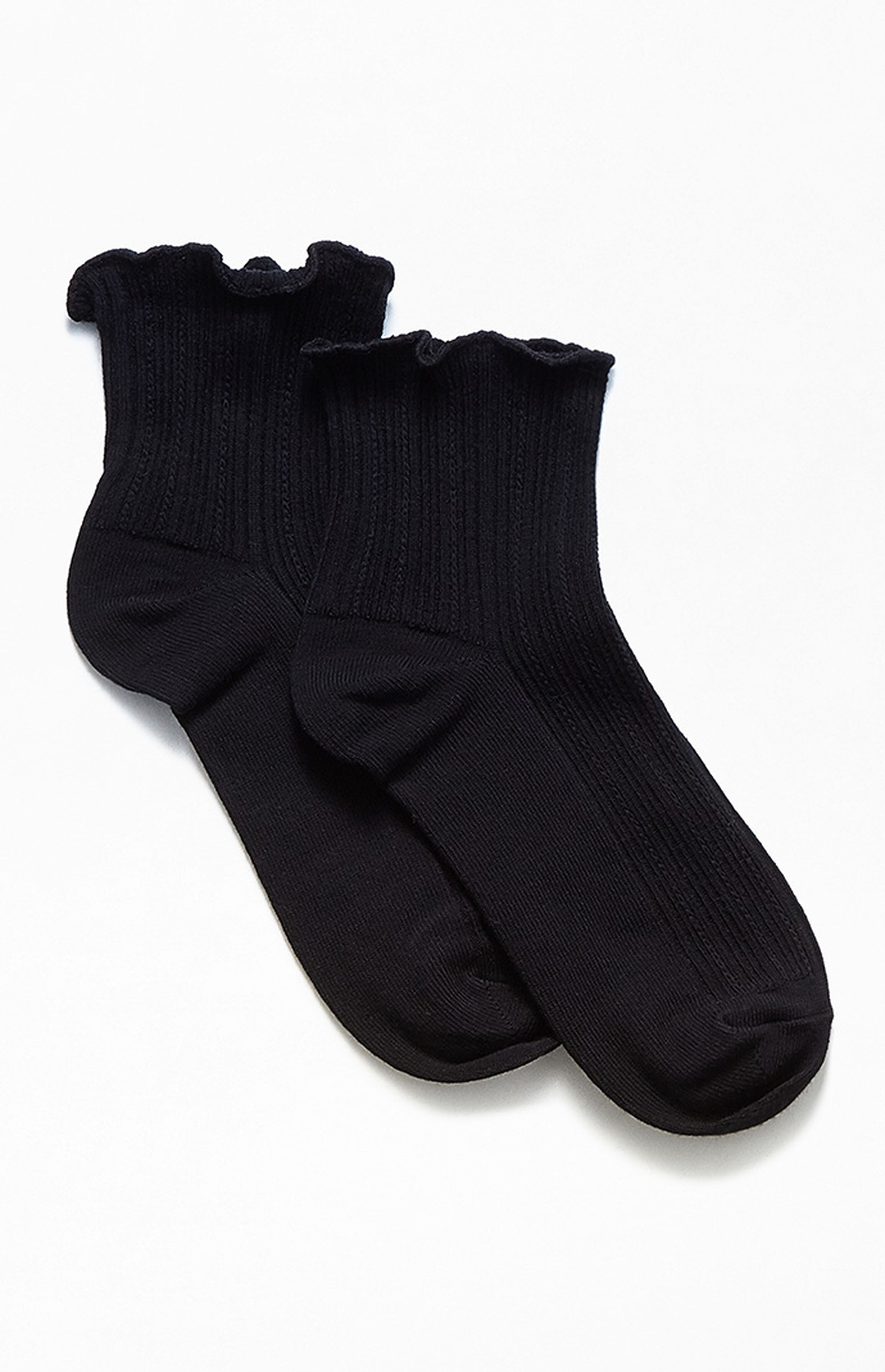 John Galt Black Ruffle Socks | PacSun