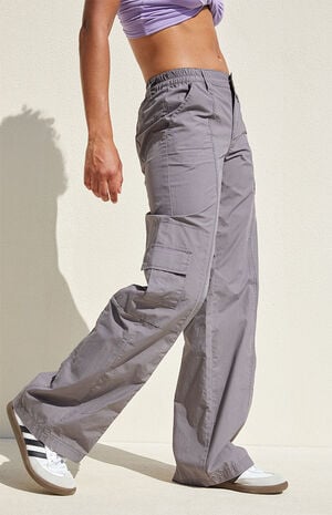 Pacsun Gray Low Rise Cargo Puddle Pants | PacSun