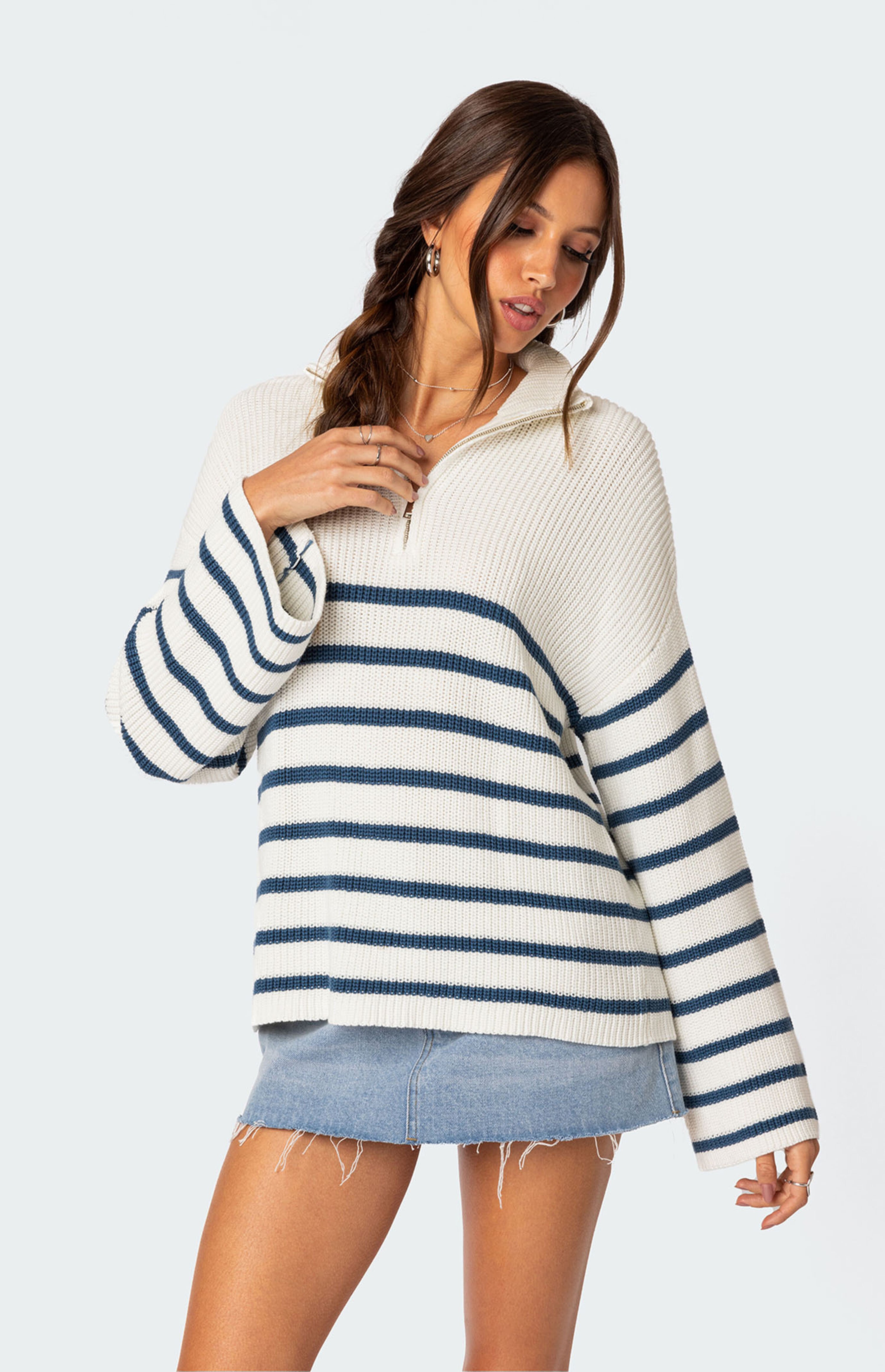 Edikted Oversized Quarter Zip Sweater | Pacsun